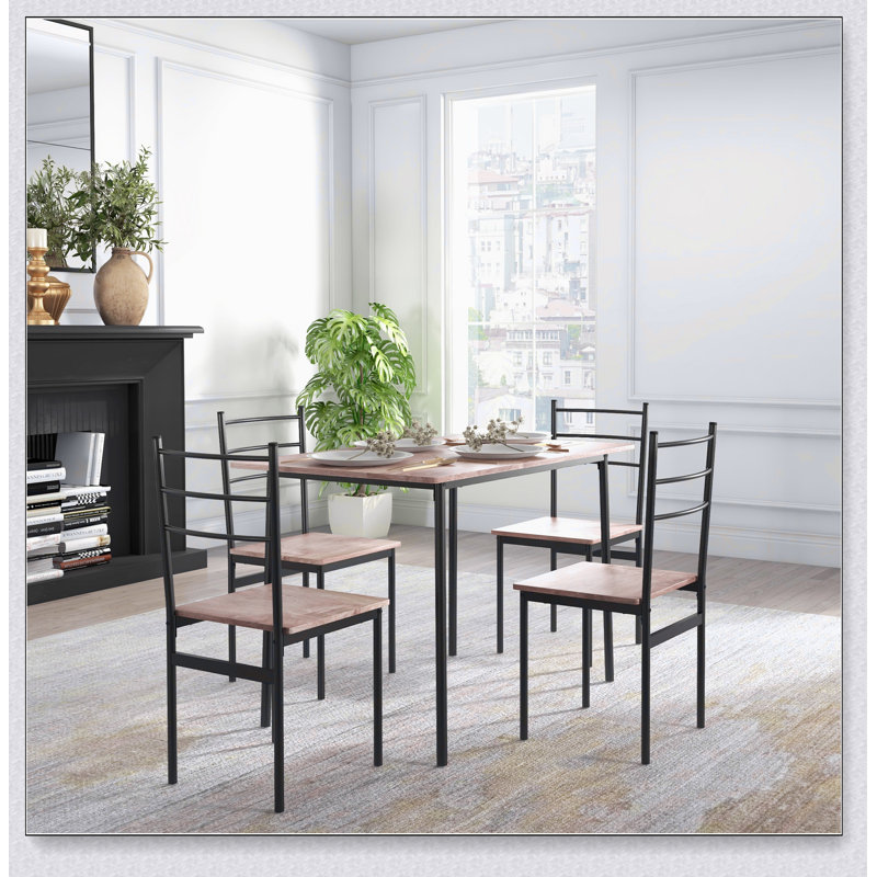 17 Stories 5 Piece Dining Room Table Set for 4 Space Saving Kitchen Table and Chairs Wayfair
